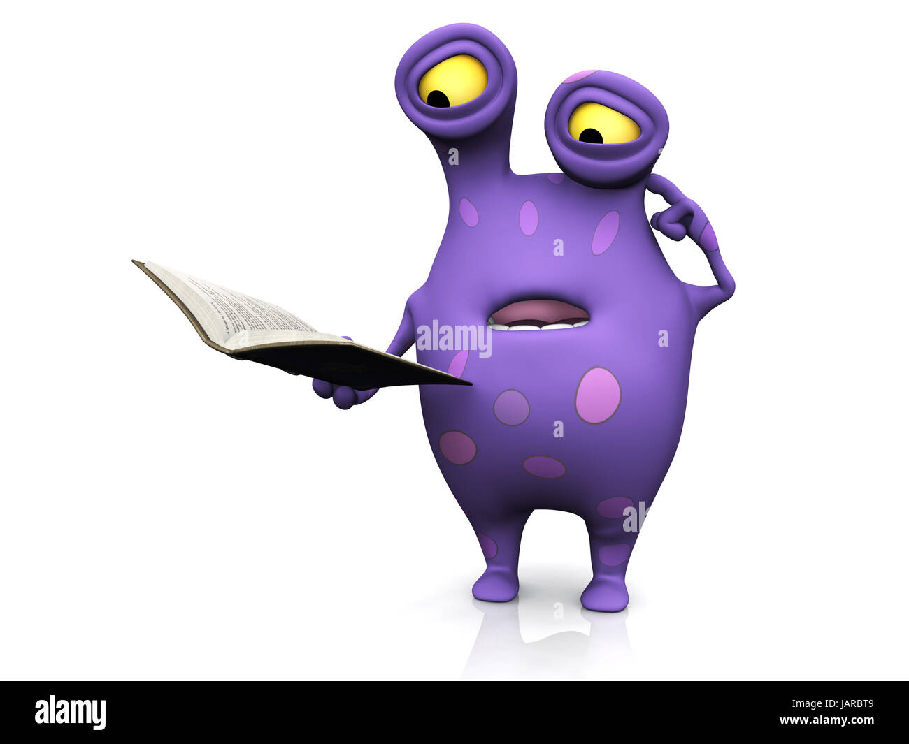 Cartoon illustration big book reading hi-res stock photography and ...