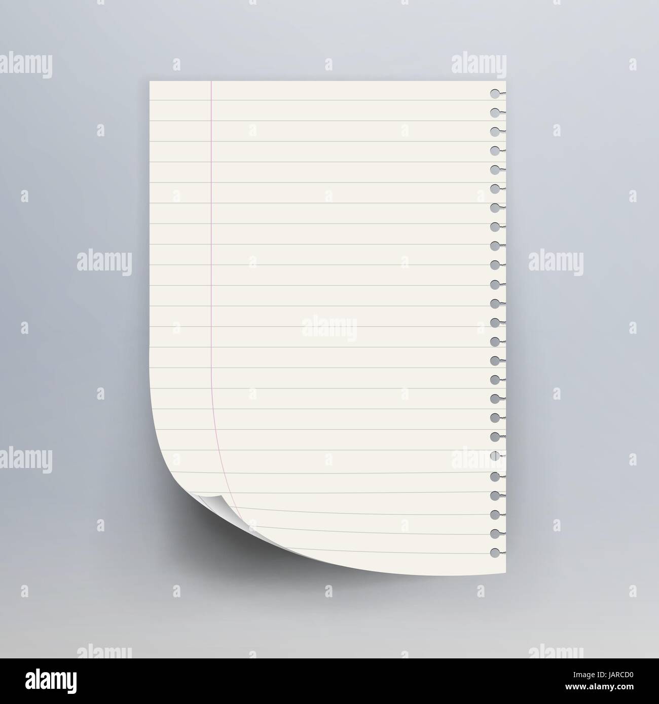 Notebook Paper With Torn Edge Vector Illustration Stock Vector Image ...