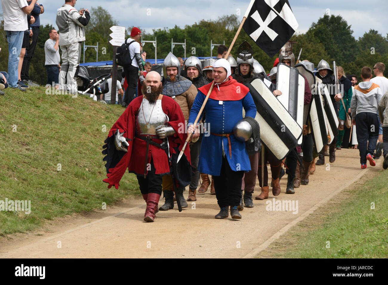 The staging of the medieval Battle of Grunwald in which the Teutonic ...