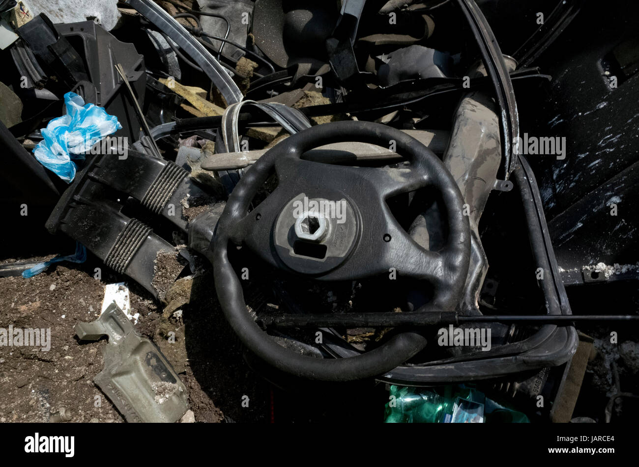 detail of car parts and industrial waste garbage Stock Photo - Alamy