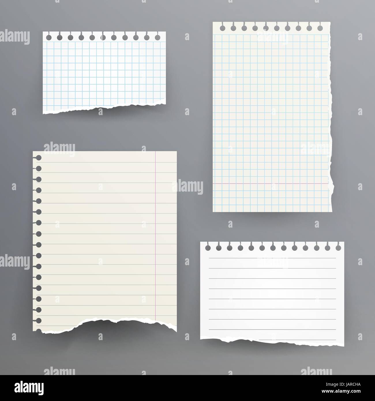 Notebook Paper With Torn Edge Vector Illustration Stock Vector Image ...