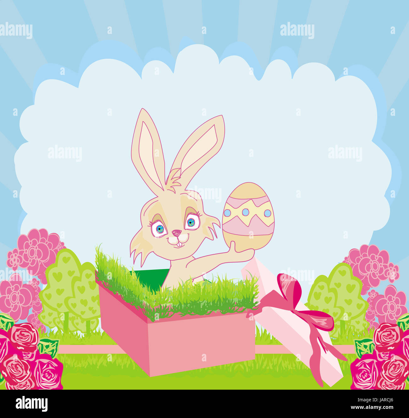 little rabbit in gift box, easter surprise present Stock Photo - Alamy