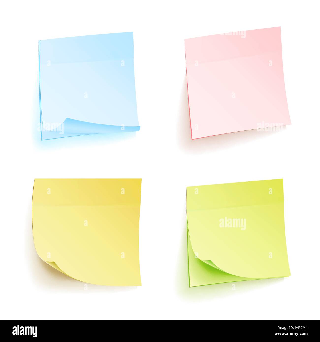 Paper Work Notes Isolated Vector Set. Sticky Note Paper For Noticeboard ...