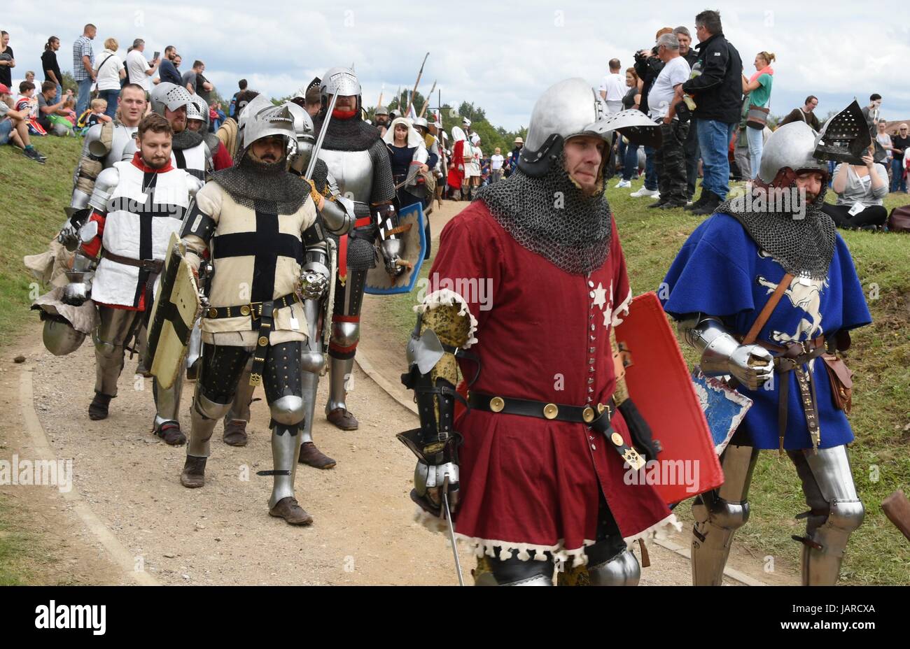 The staging of the medieval Battle of Grunwald in which the Teutonic ...