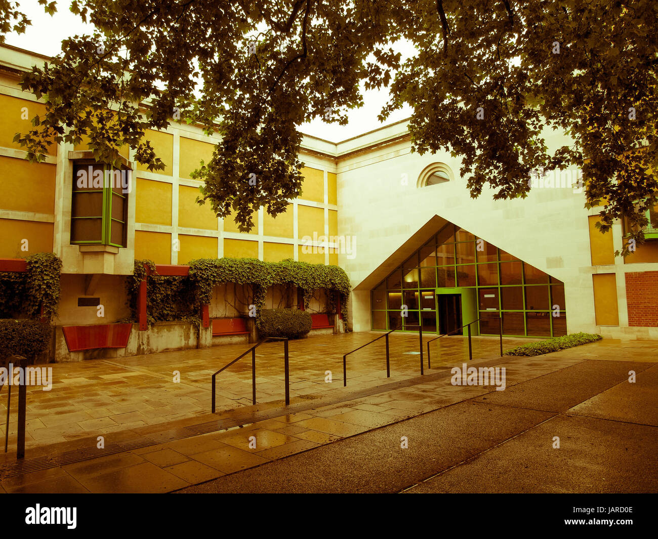 Vintage look Clore Gallery at the Tate Britain, London, UK Stock Photo ...