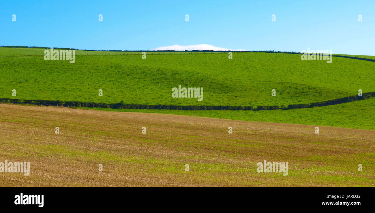 Panoramic landscape view of Cardross hills near Glasgow in Scotland ...