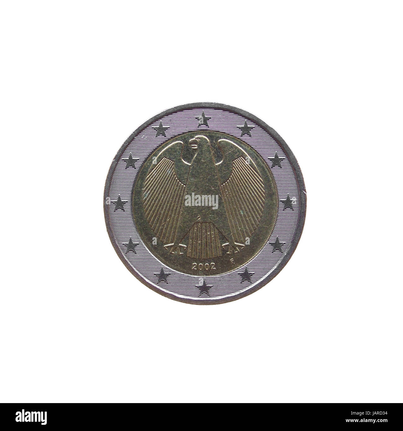 Two Euro coin isolated over a white background Stock Photo - Alamy