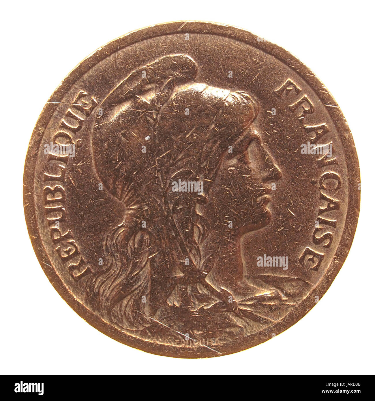 Ancient french coin isolated over a white background Stock Photo - Alamy