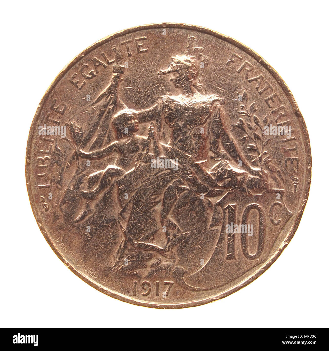 Ancient french coin isolated over a white background Stock Photo - Alamy