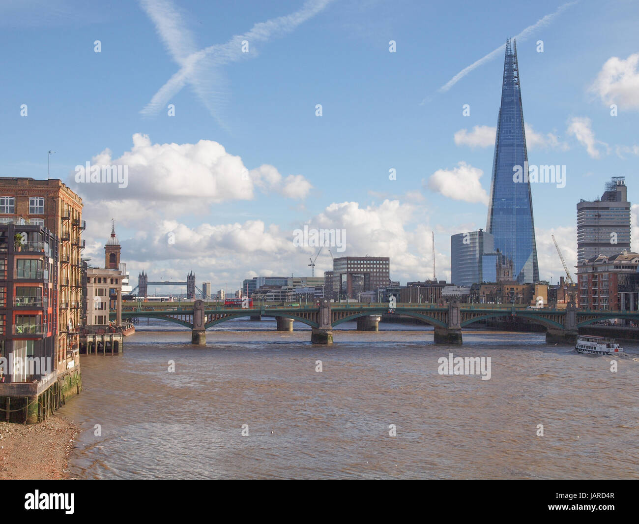Panoramic view of Thames River London UK Stock Photo - Alamy