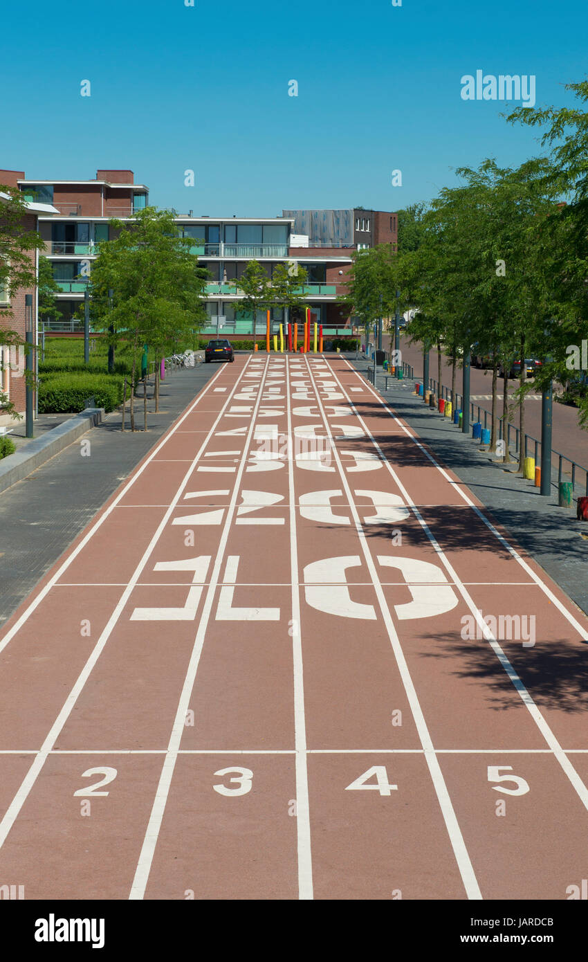 running track in a newly built residential area Stock Photo - Alamy
