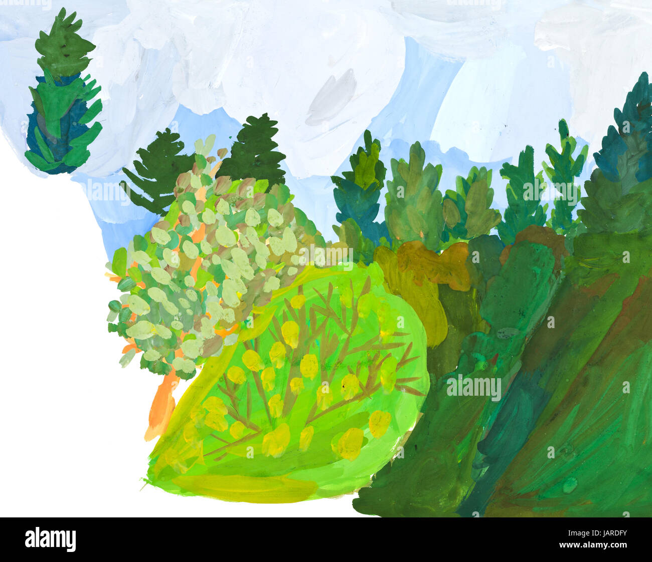 Children drawing green hill in hi-res stock photography and images - Alamy