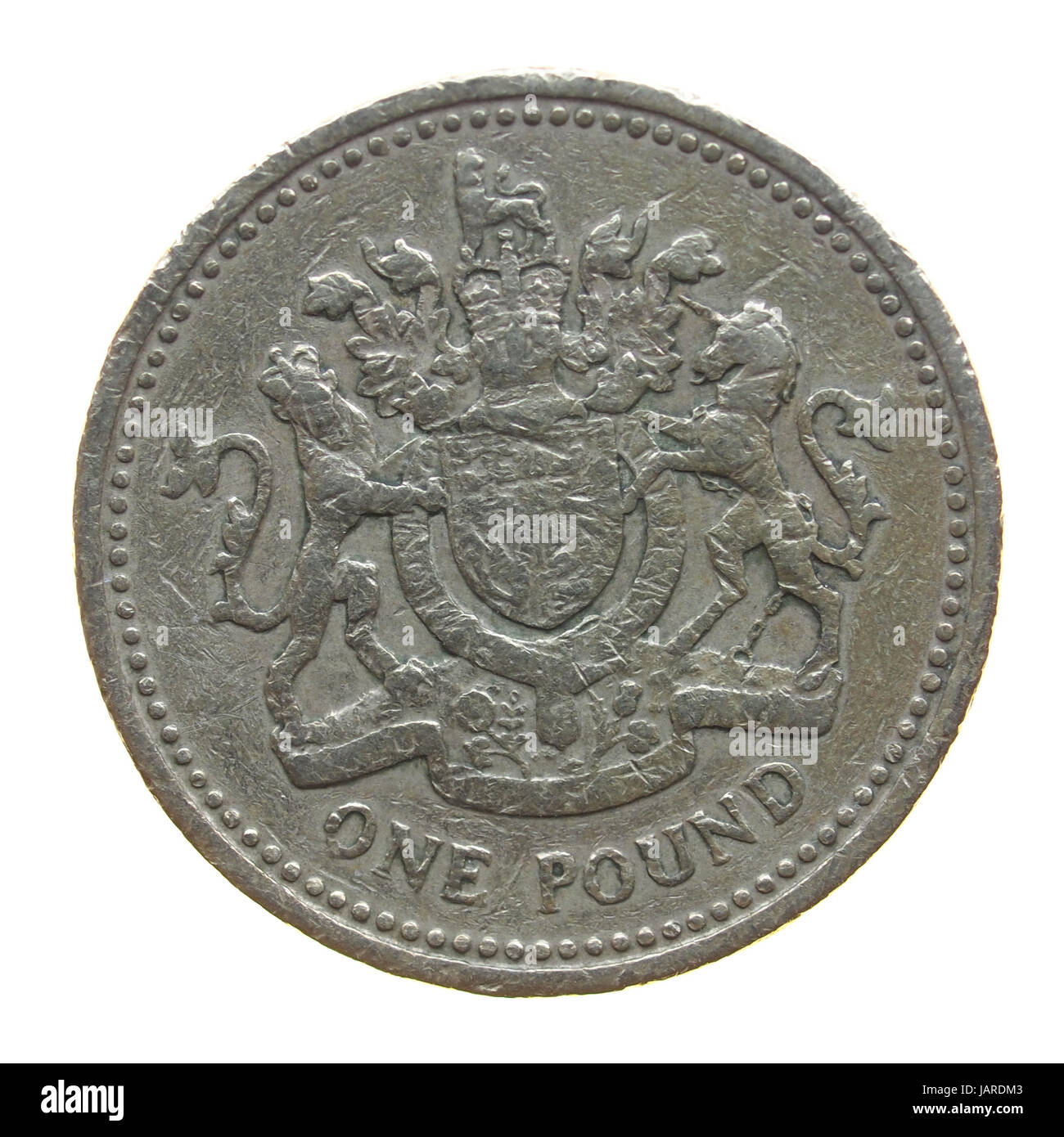 One Pound coin isolated over a white background Stock Photo - Alamy
