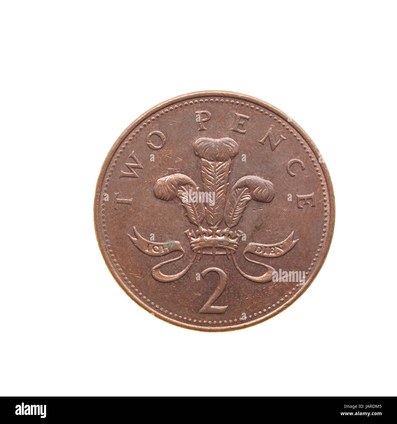 Two Pence coin isolated over a white background Stock Photo - Alamy