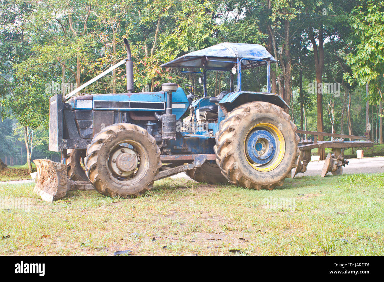 tractor, construction machinery equipment standing in construction site ...