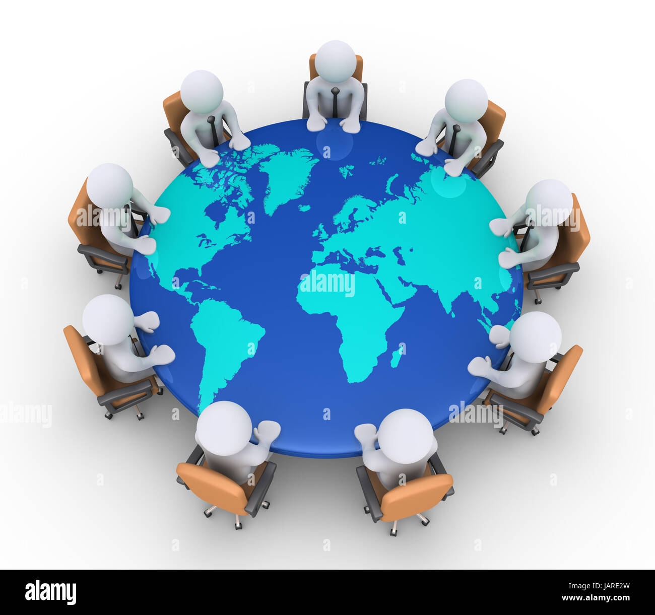 Round meeting table world map hi-res stock photography and images - Alamy