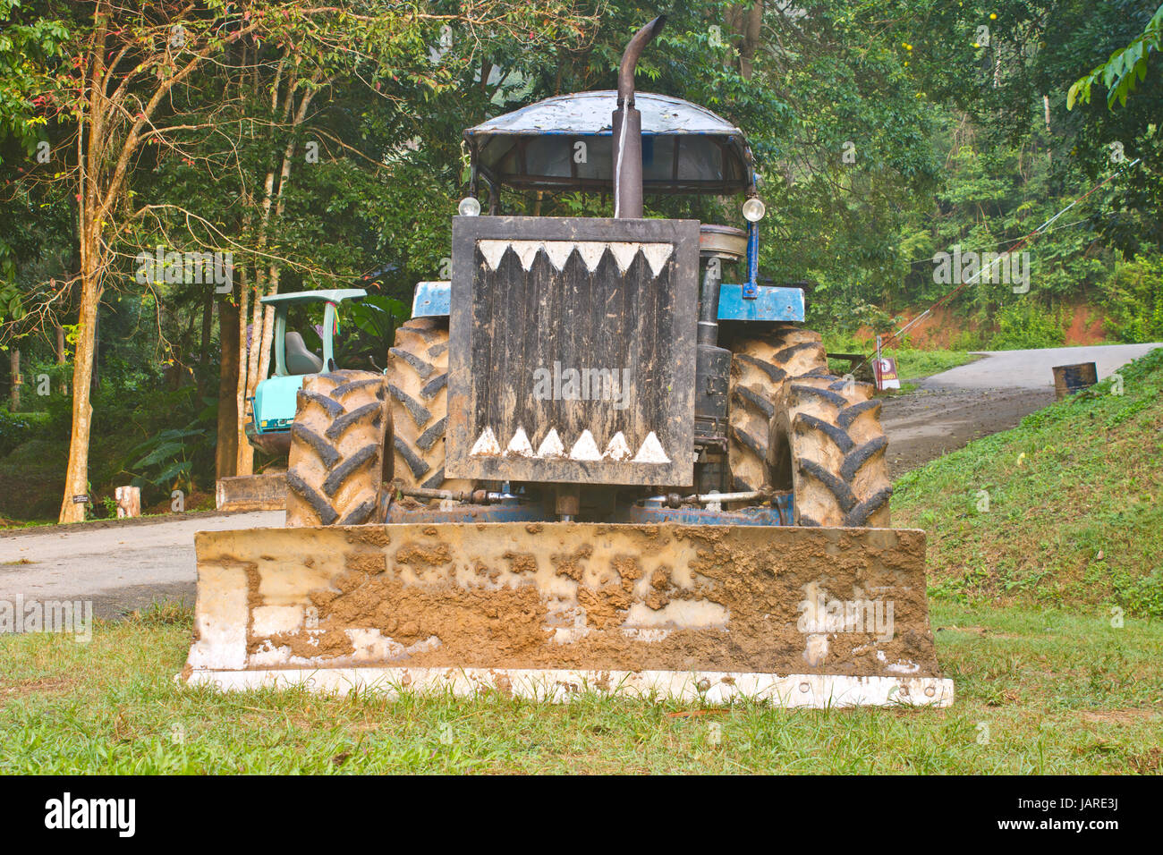 tractor, construction machinery equipment standing in construction site ...