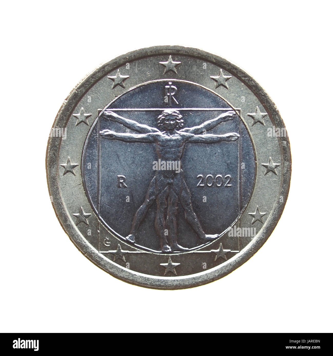 Italian One Euro coin isolated over a white background Stock Photo - Alamy