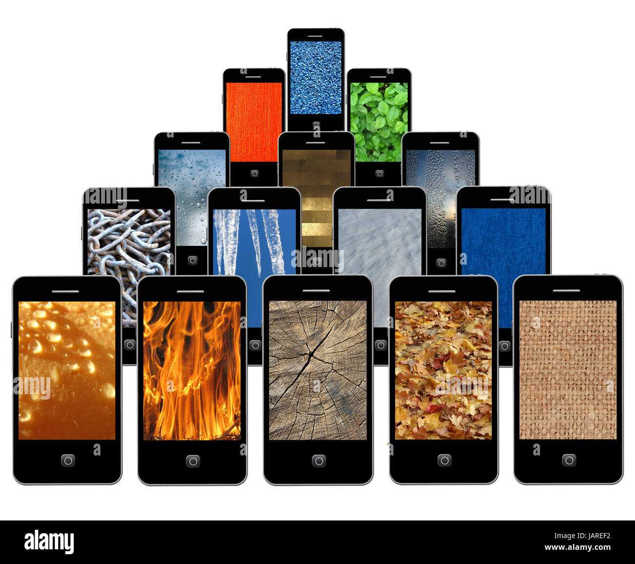 many modern mobile phones with different abstract textures Stock Photo ...