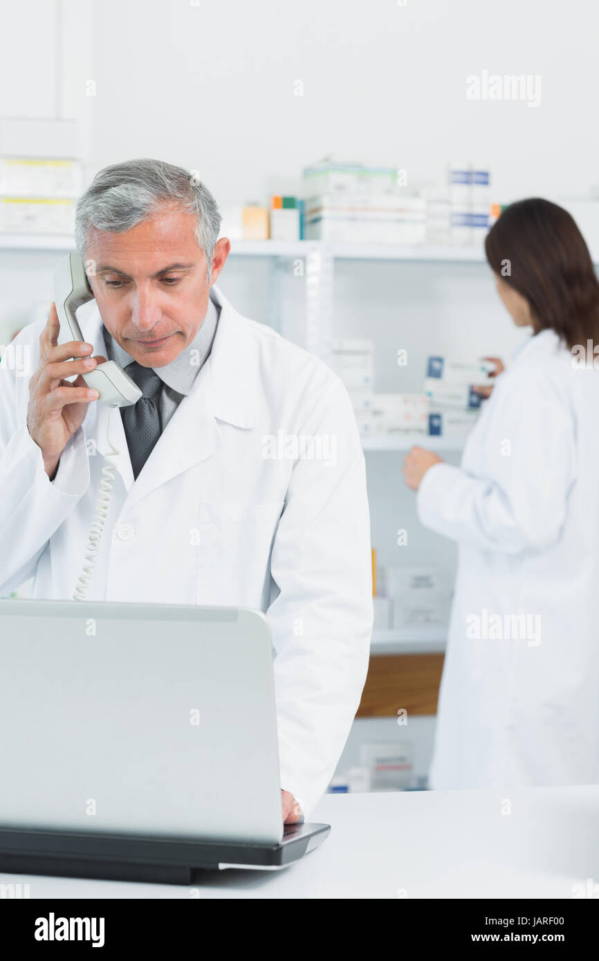 Telephone laptop ill hi-res stock photography and images - Alamy