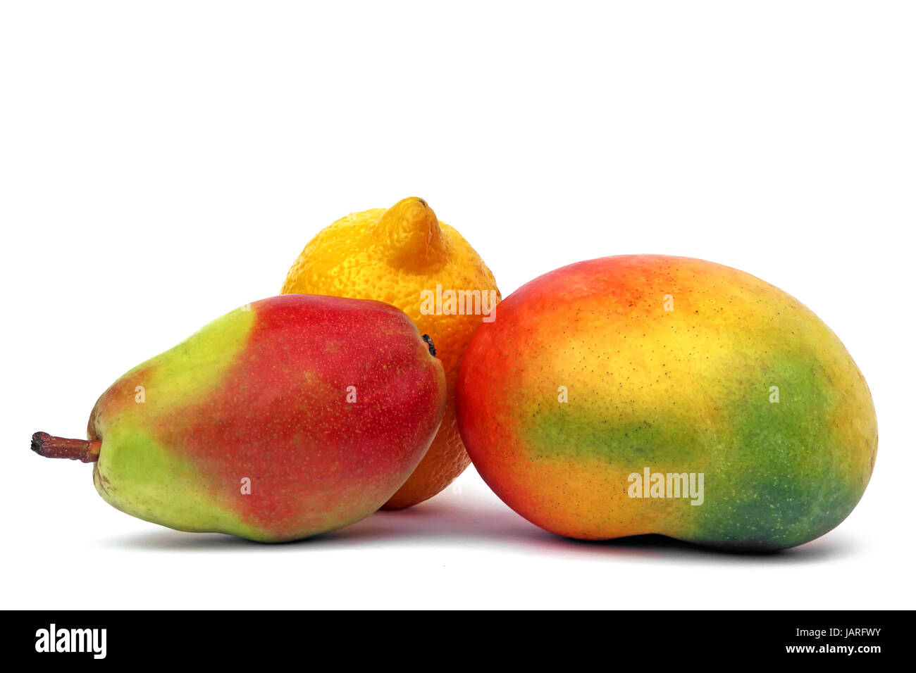 vitamin cocktail mango pear and lemon Stock Photo - Alamy