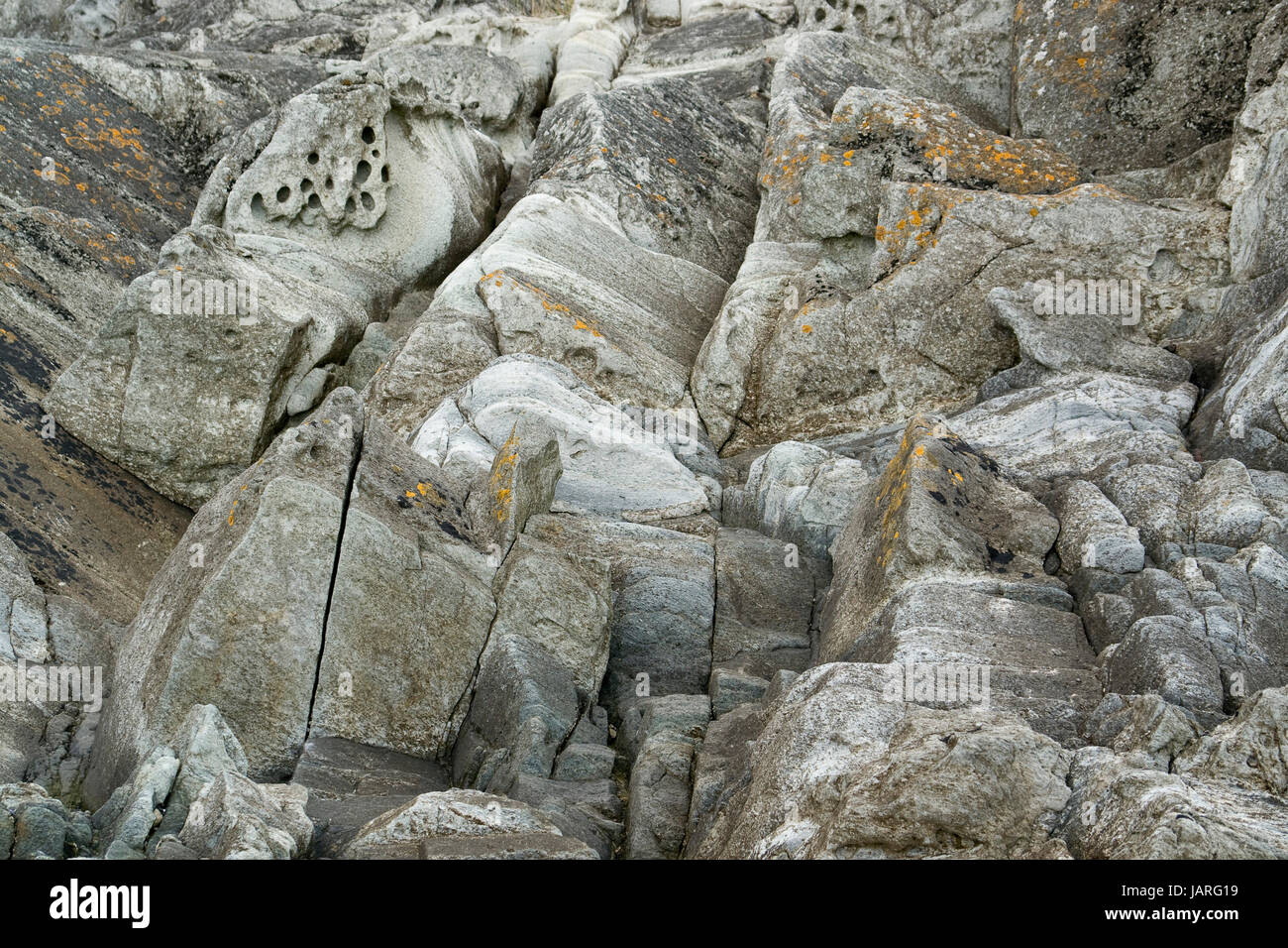 detail of a rock formation in Brittany, France Stock Photo - Alamy