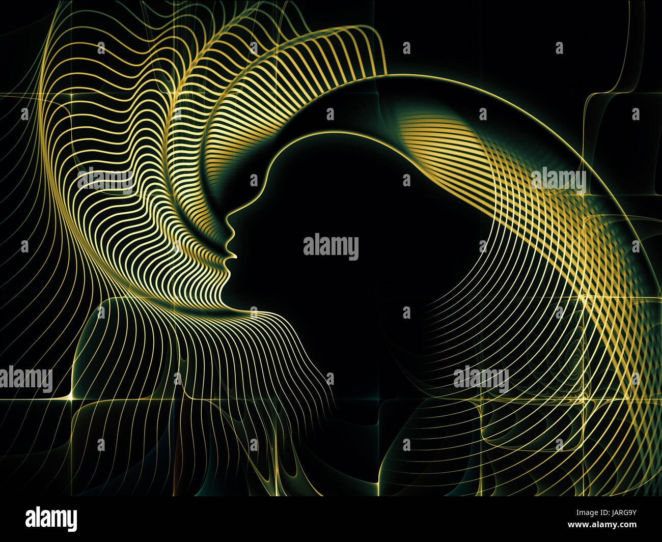 Geometry of Soul series. Background design of profile lines of human ...