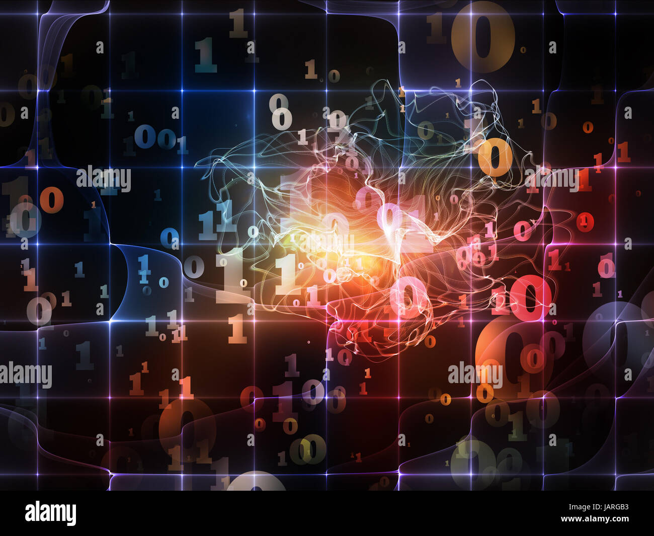 Number in Space series. Artistic background made of numbers, fractal ...