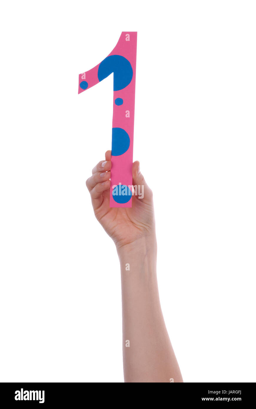 A Hand Holding a Colorful One, Isolated Stock Photo - Alamy