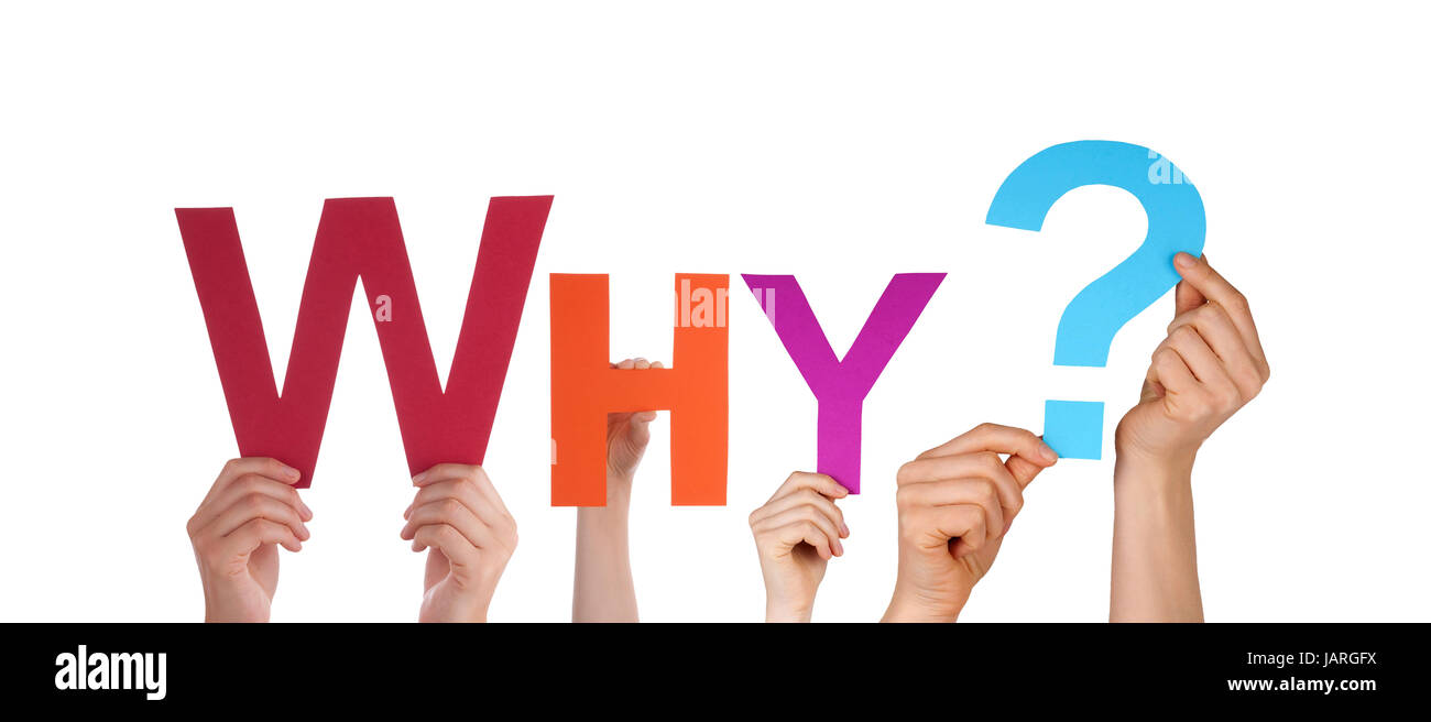 Many People Holding the Colorful Word Why, Isolated Stock Photo - Alamy