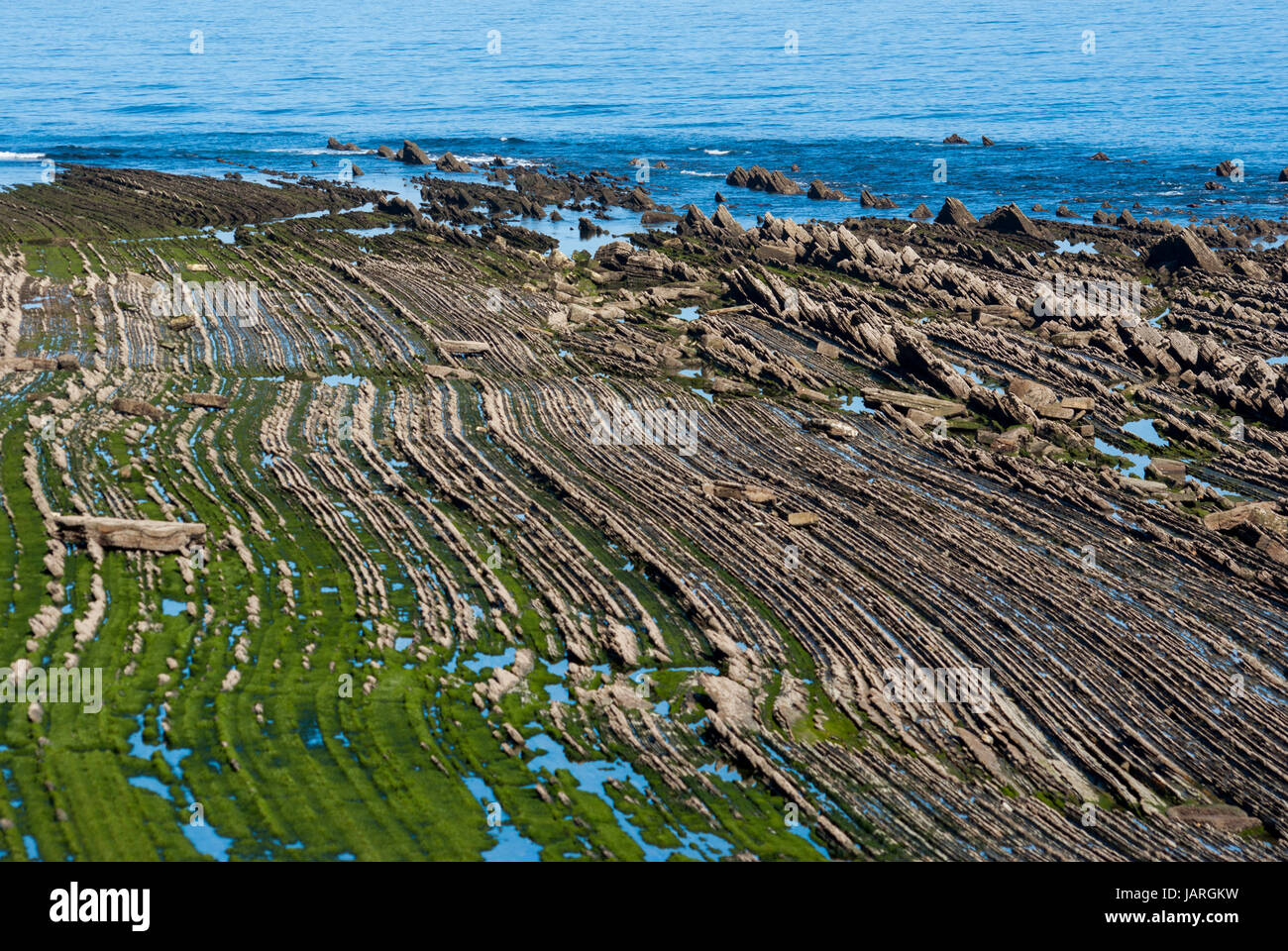 Flysch, Sakoneta beach, Basque Country Stock Photo - Alamy