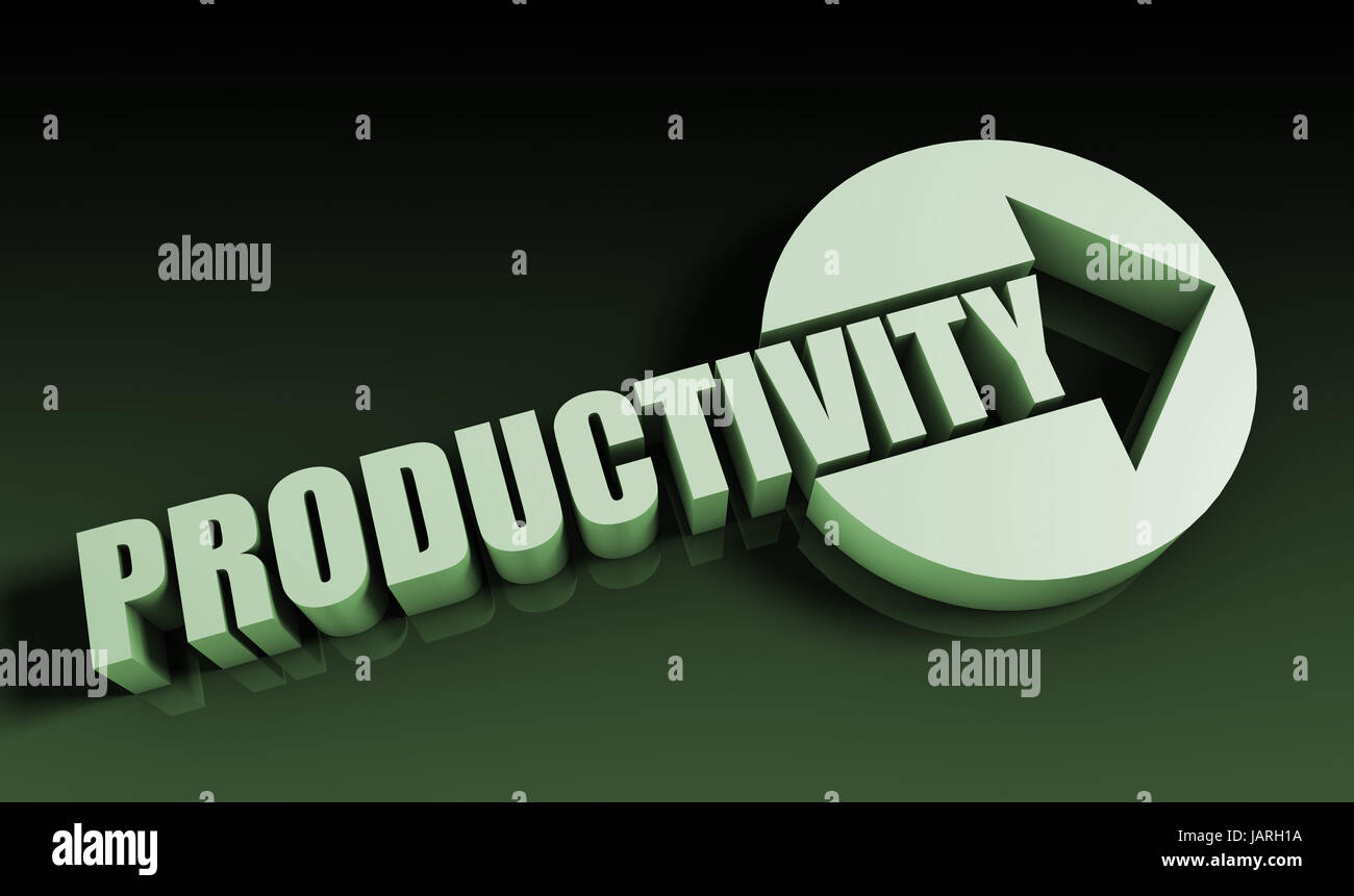 Productivity Concept With an Arrow Going Upwards 3D Stock Photo - Alamy
