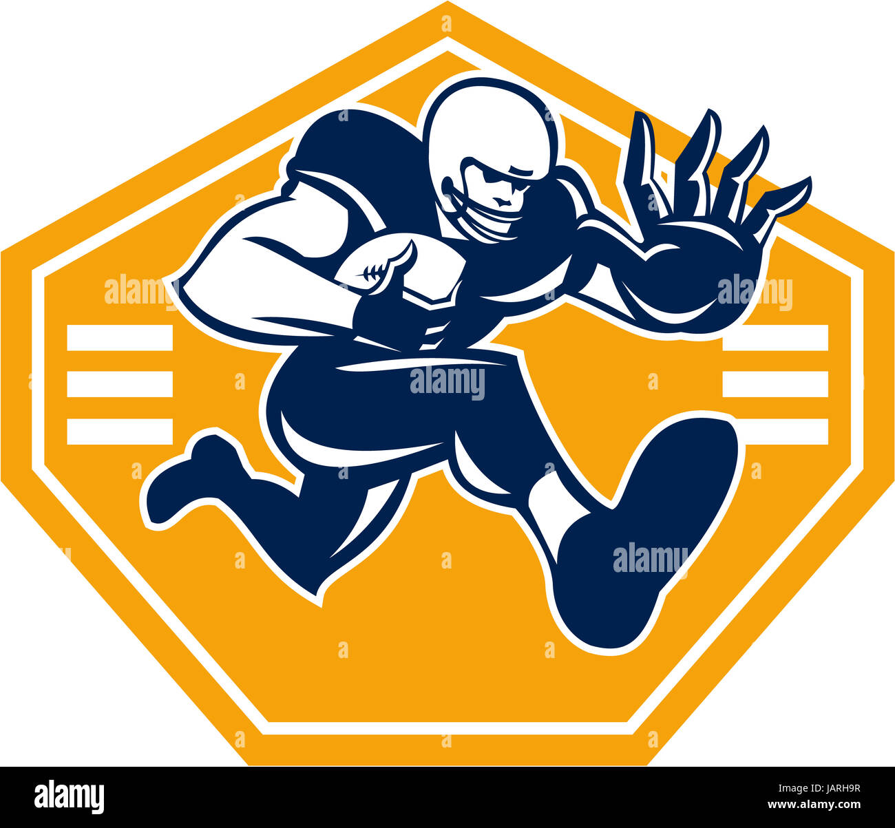 Illustration of an american football gridiron running back player ...