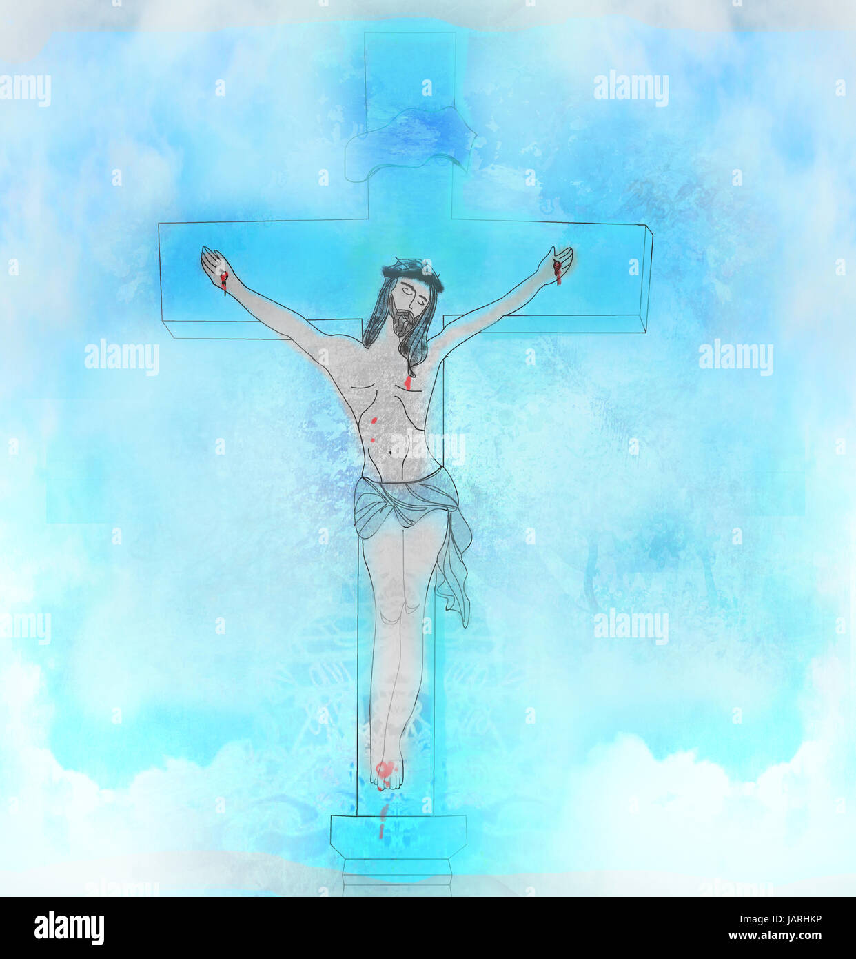 Crucifixion and resurrection of Jesus Christ on the cross Stock Photo ...