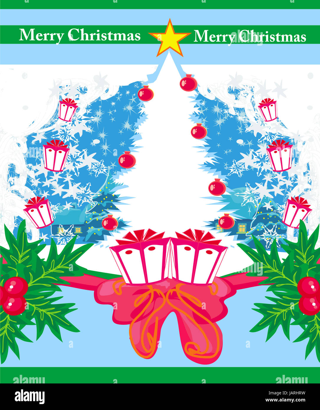 Abstract white christmas tree frame Stock Photo - Alamy