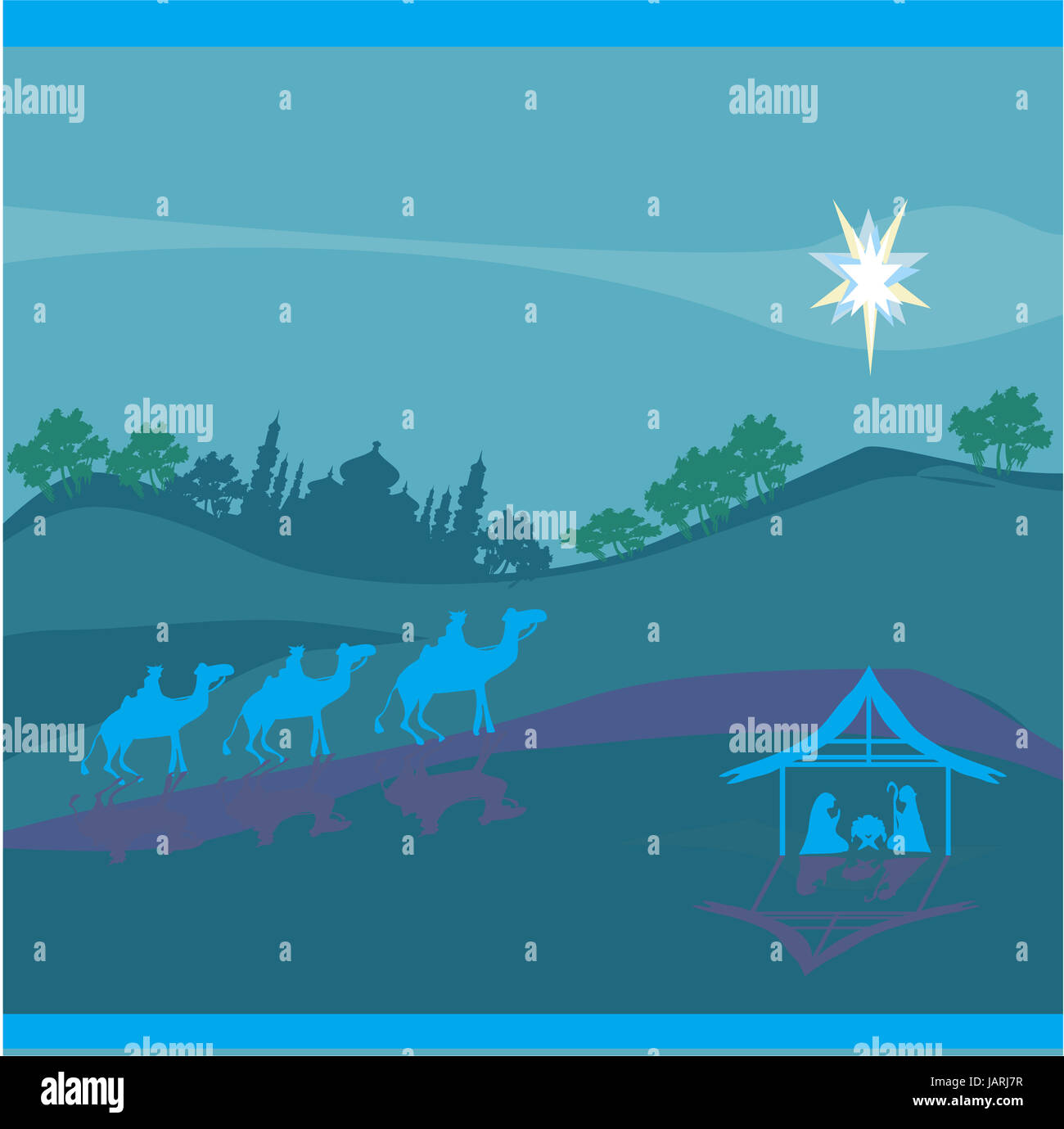 Biblical scene - birth of Jesus in Bethlehem Stock Photo - Alamy