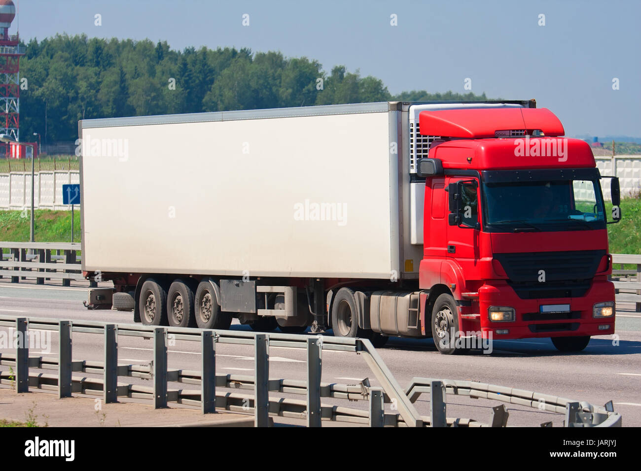 Beautiful photo of big truck on highway Stock Photo - Alamy