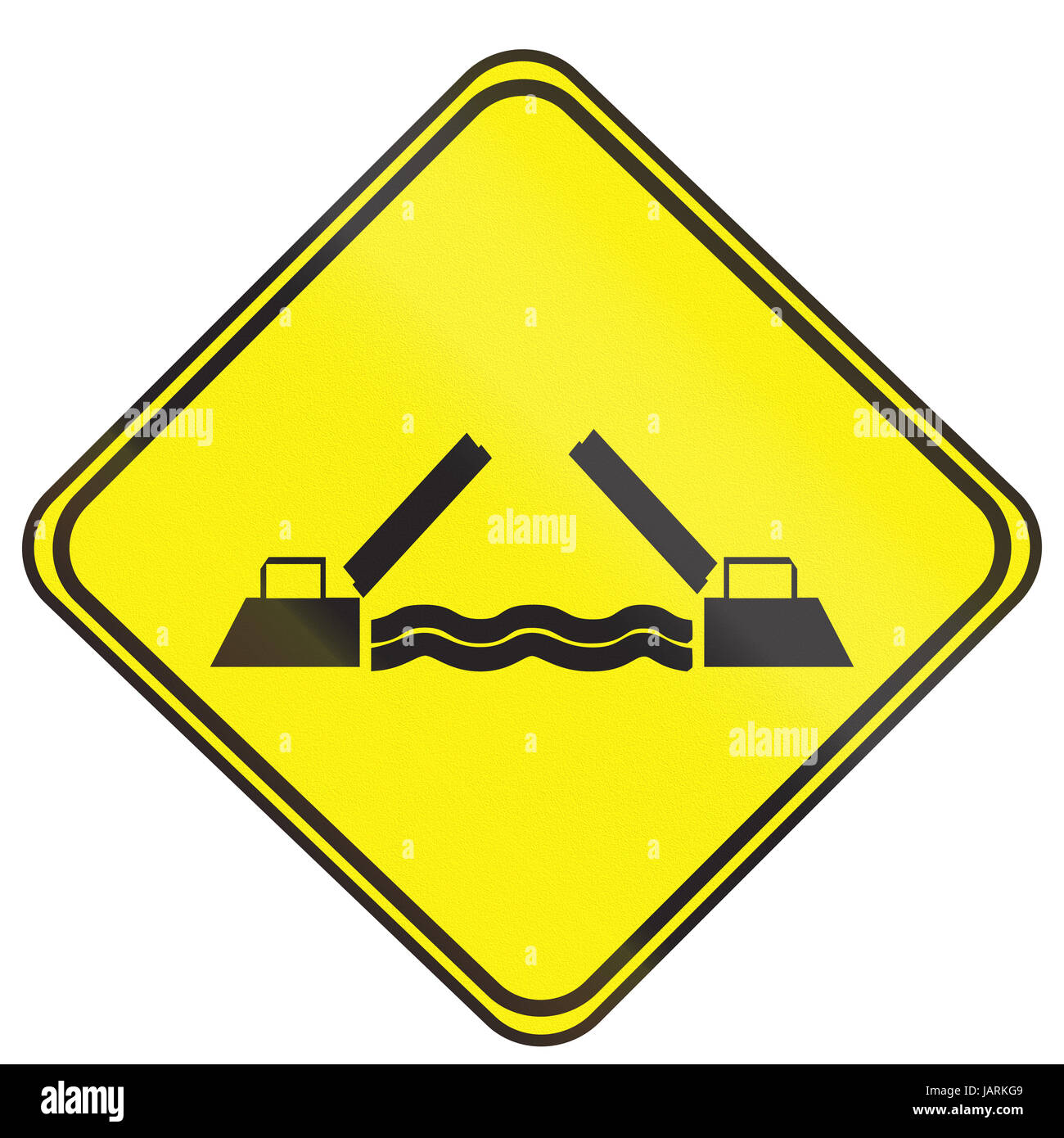 Opening bridge warning sign used in Uruguay Stock Photo - Alamy