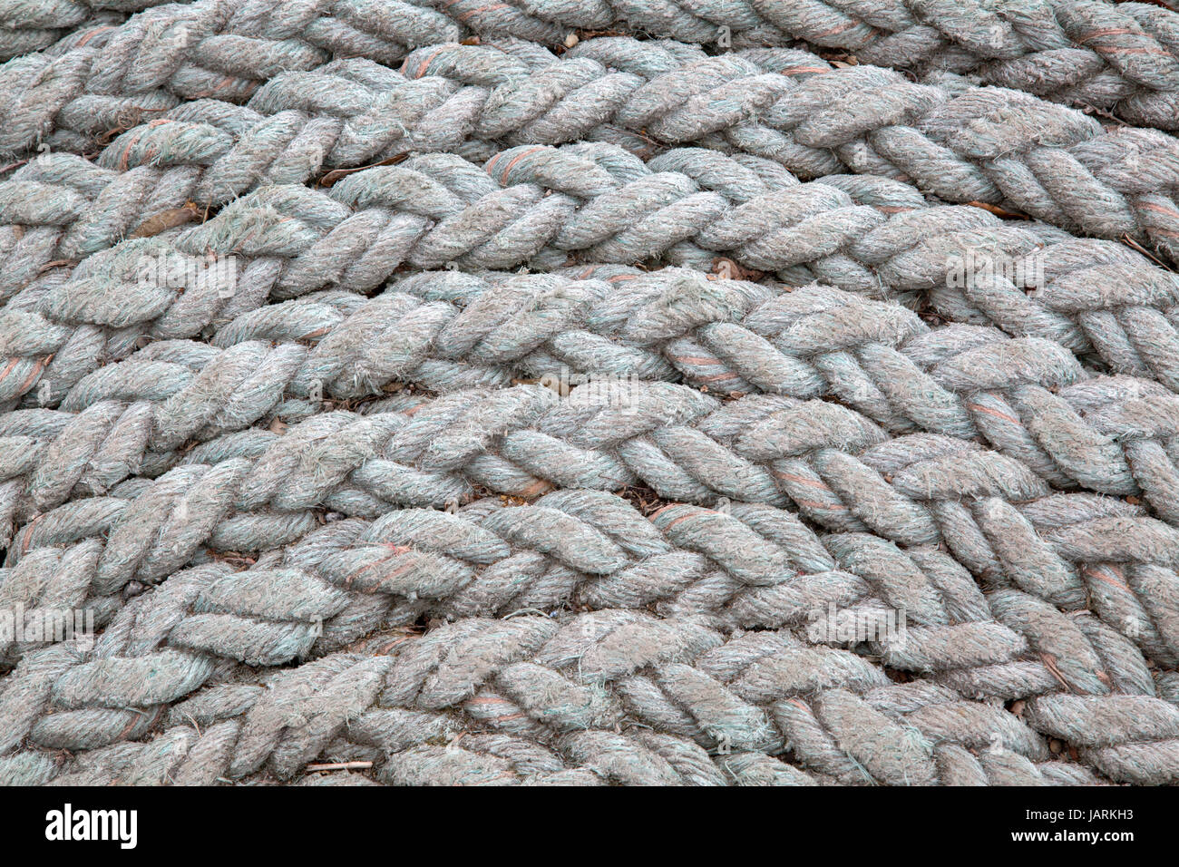 Blue Coiled Rope on Curved Background Stock Photo - Alamy