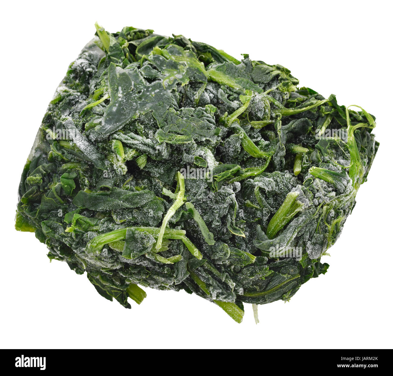 A Block Of Frozen Spinach Isolated On White Background Stock Photo - Alamy