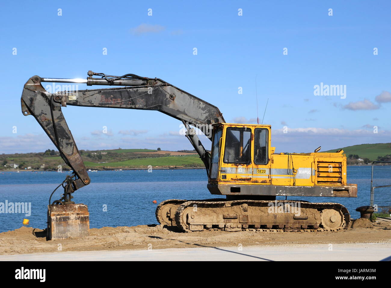 Padstow, Cornwall, UK - April 6th 2017: An Akerman hydraulic ...