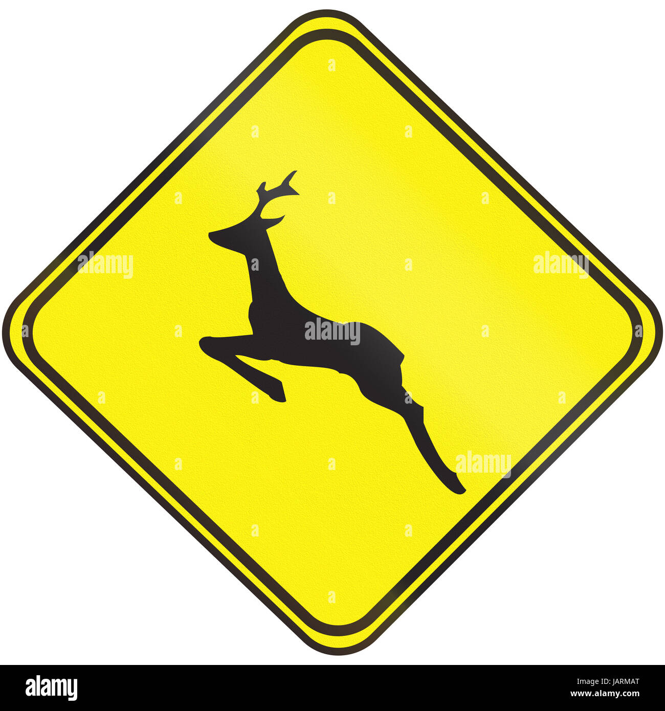 Jumping deer road sign hi-res stock photography and images - Alamy