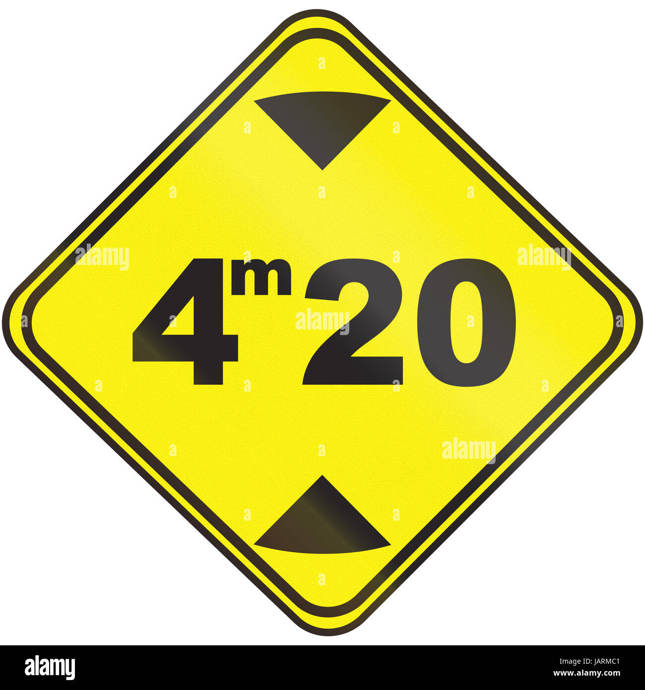 Road sign used in Uruguay - Height Restriction Ahead Stock Photo - Alamy