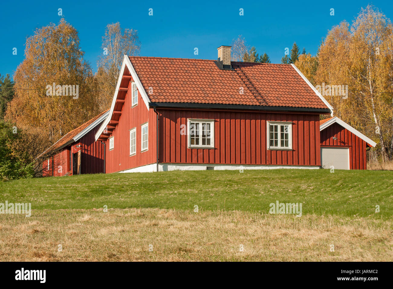 Traditional Norwegian Wooden House in village Stock Photo - Alamy