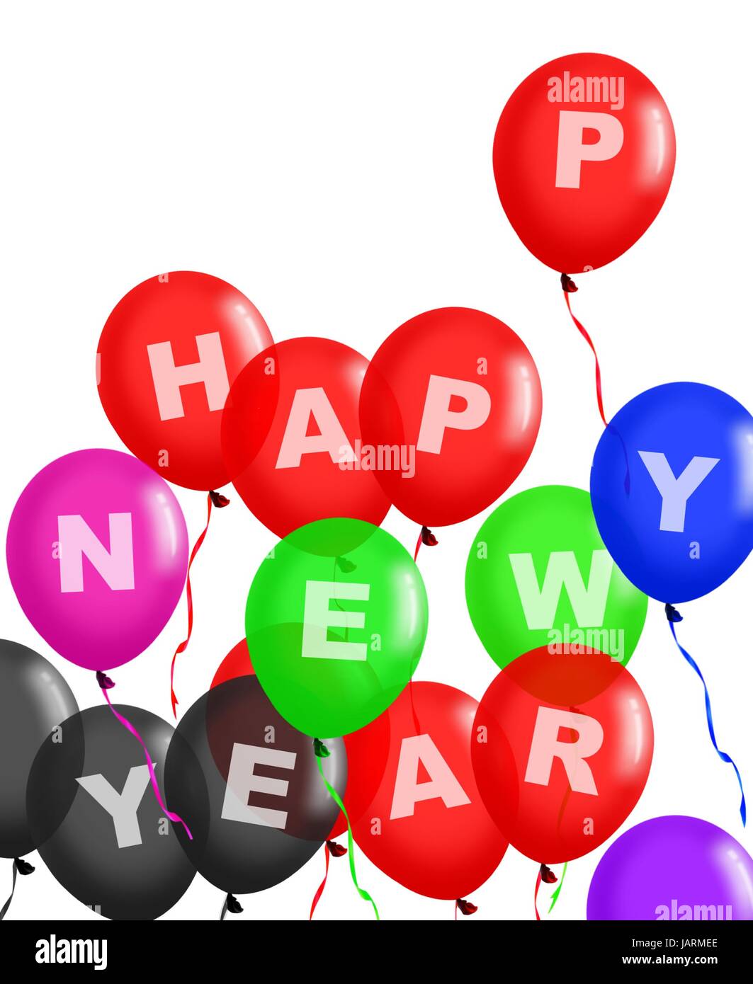 Happy New Year Balloons Floating Stock Photo - Alamy