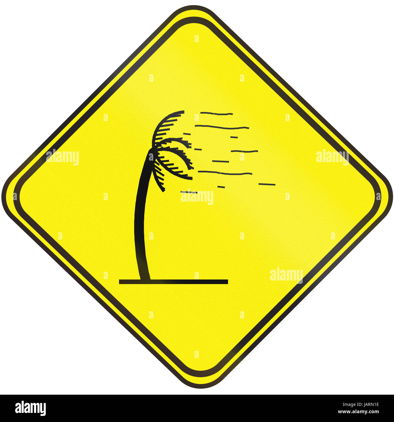 High winds warning sign used in Uruguay Stock Photo - Alamy