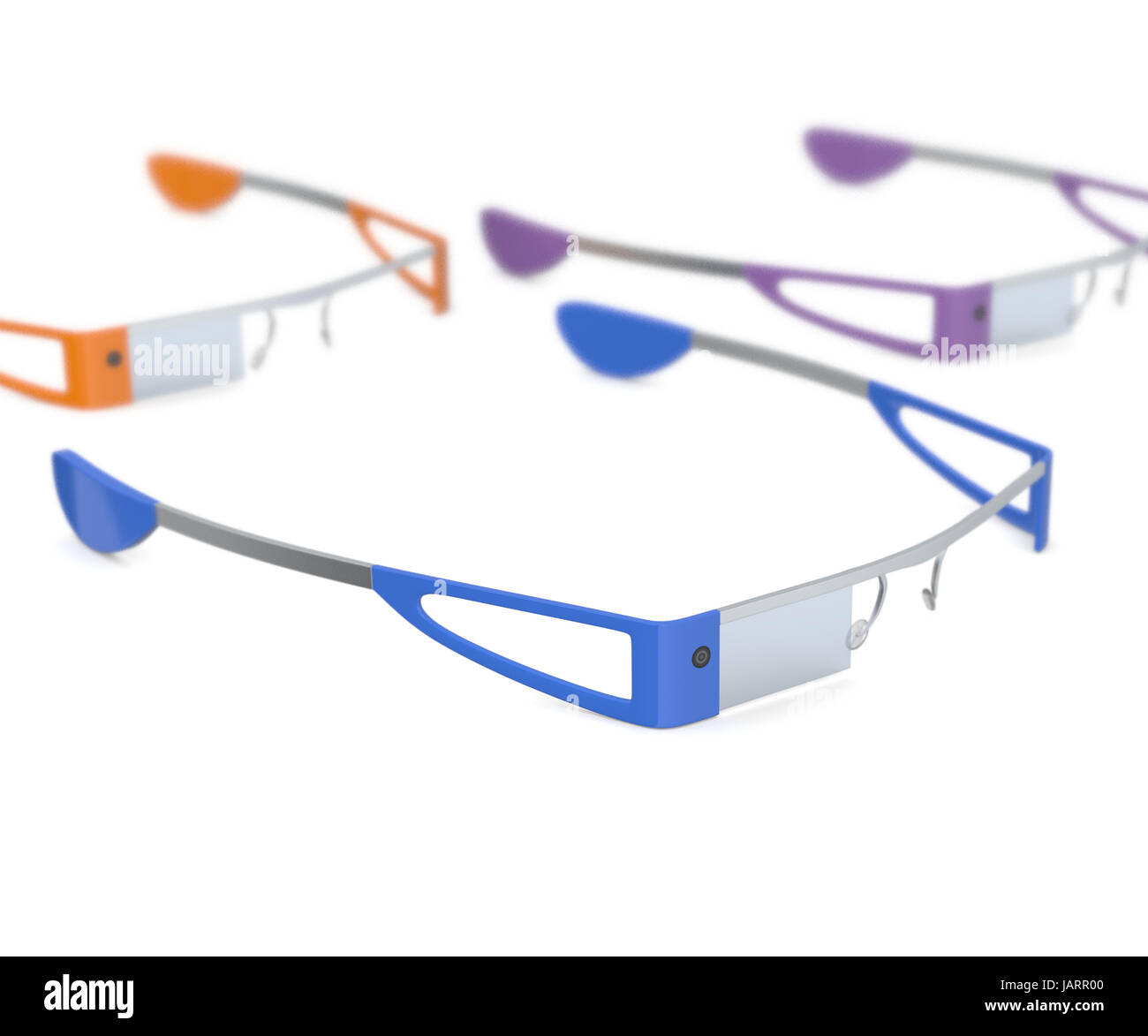 three smart glasses of different colours (3d render Stock Photo - Alamy