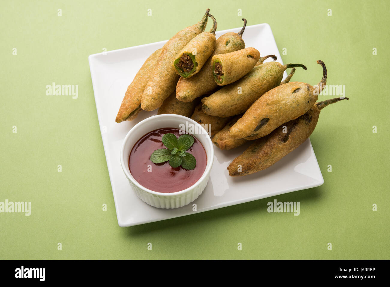 green chilli pakode or mirch or mirchi pakode, favourite indian tea ...