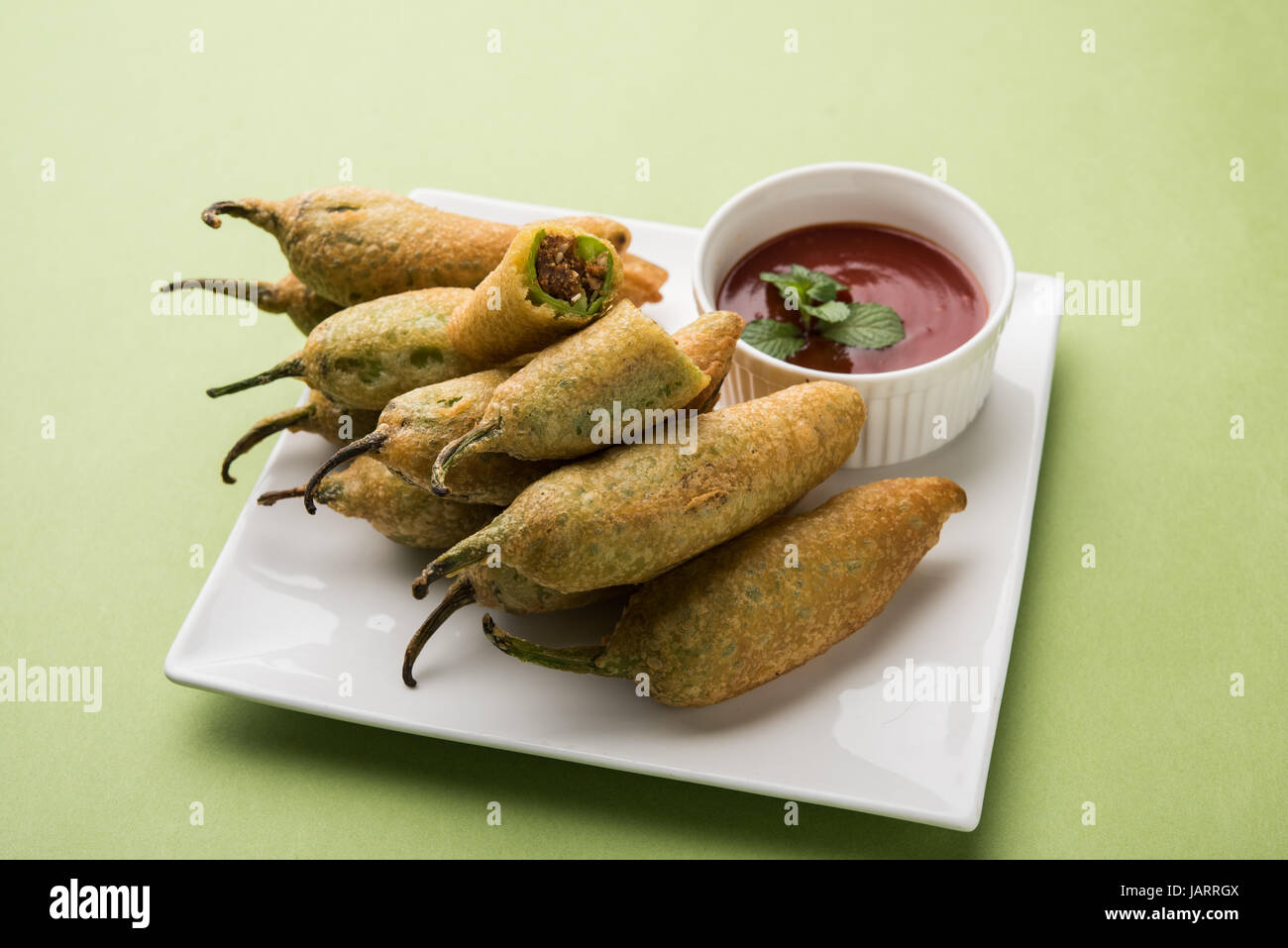 green chilli pakode or mirch or mirchi pakode, favourite indian tea ...
