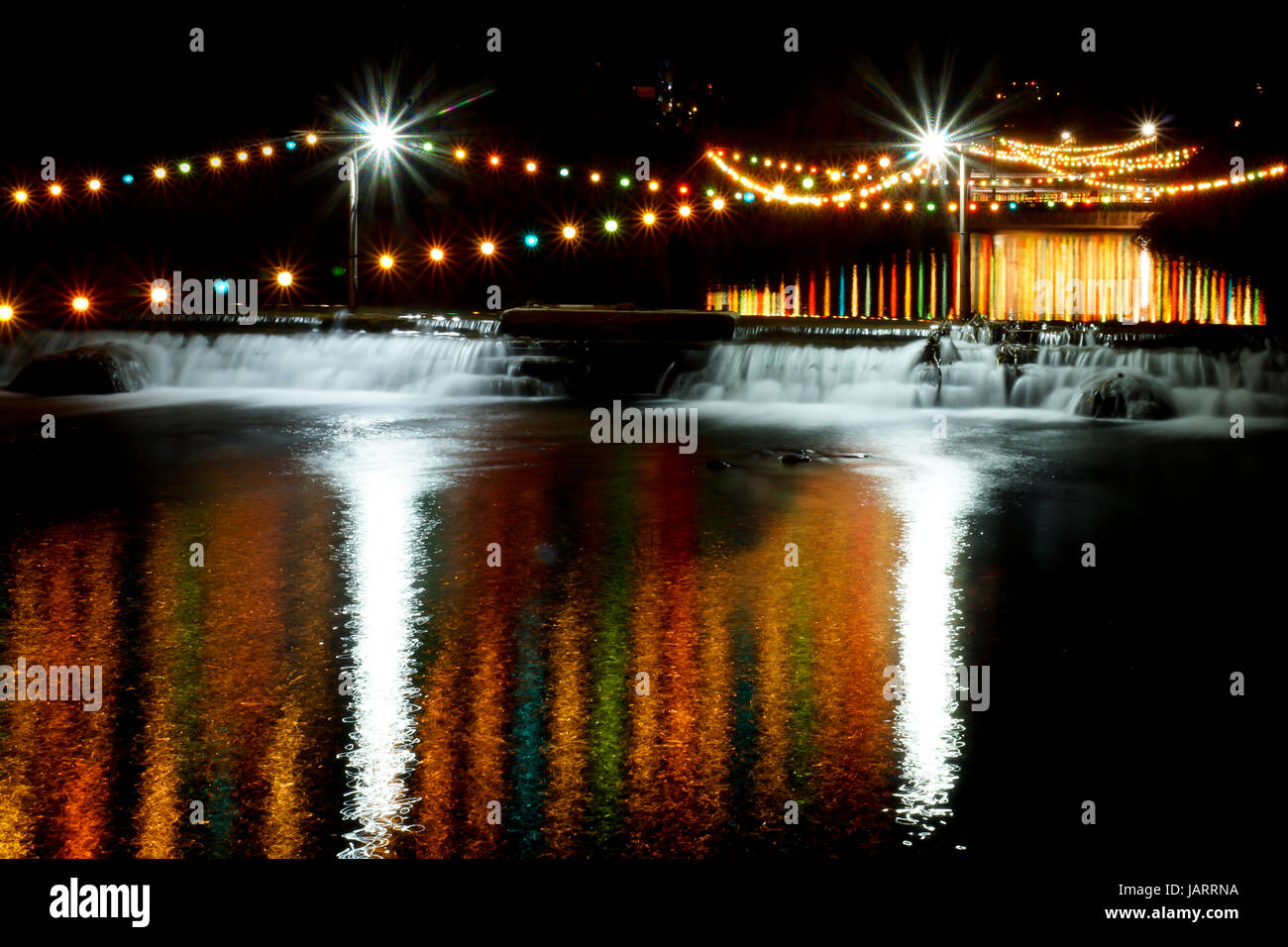 The brook in Dawlish caught on a long exposure at night Stock Photo - Alamy